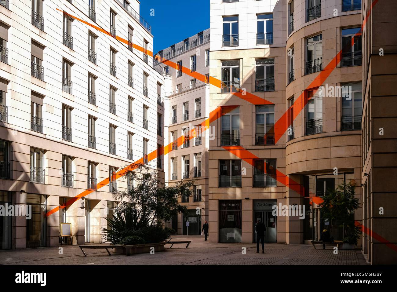 Modern Parisian Bulding Facades in a Picturesque Quarter with Street ...