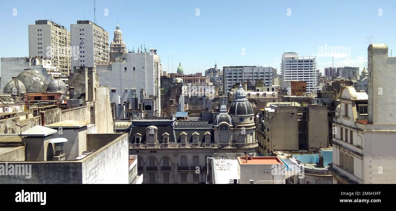 Perspective of the urban profile of downtown Buenos Aires, Argentina ...