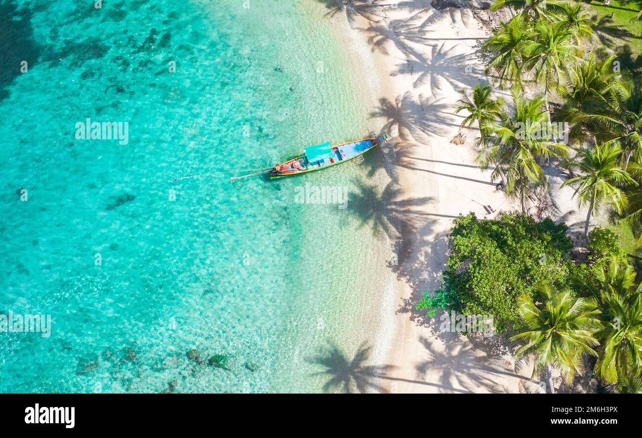 Aerial view tropical beach Sai Nuan Stock Photo - Alamy