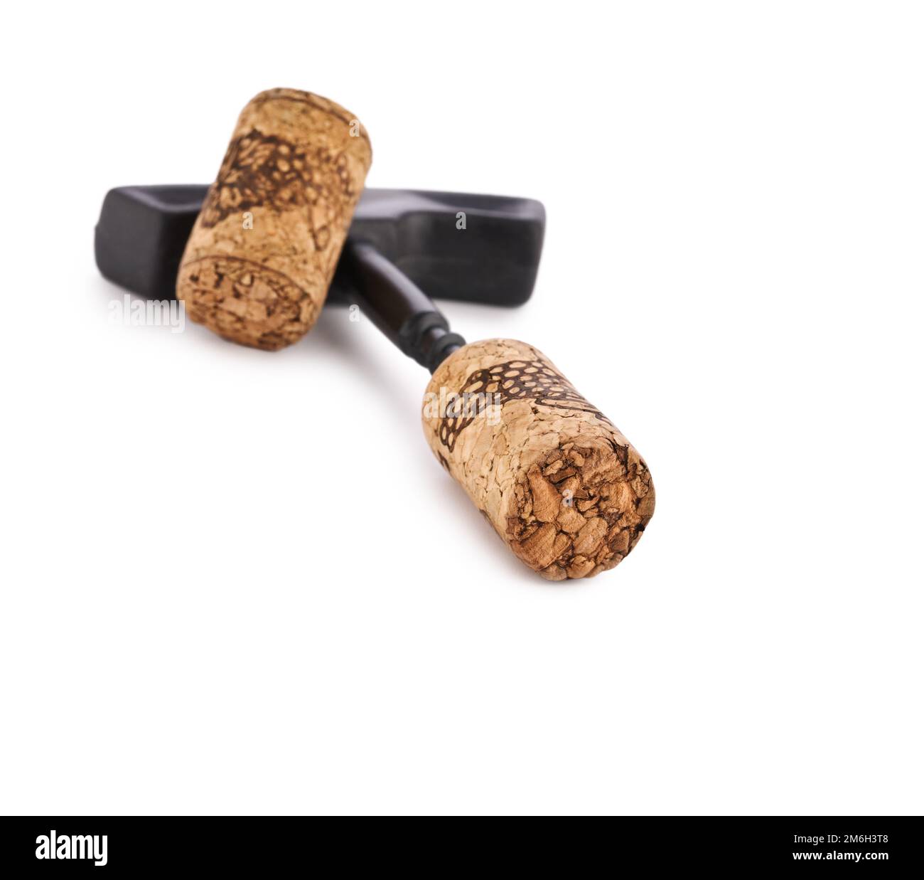 black corkscrew two cork Stock Photo - Alamy
