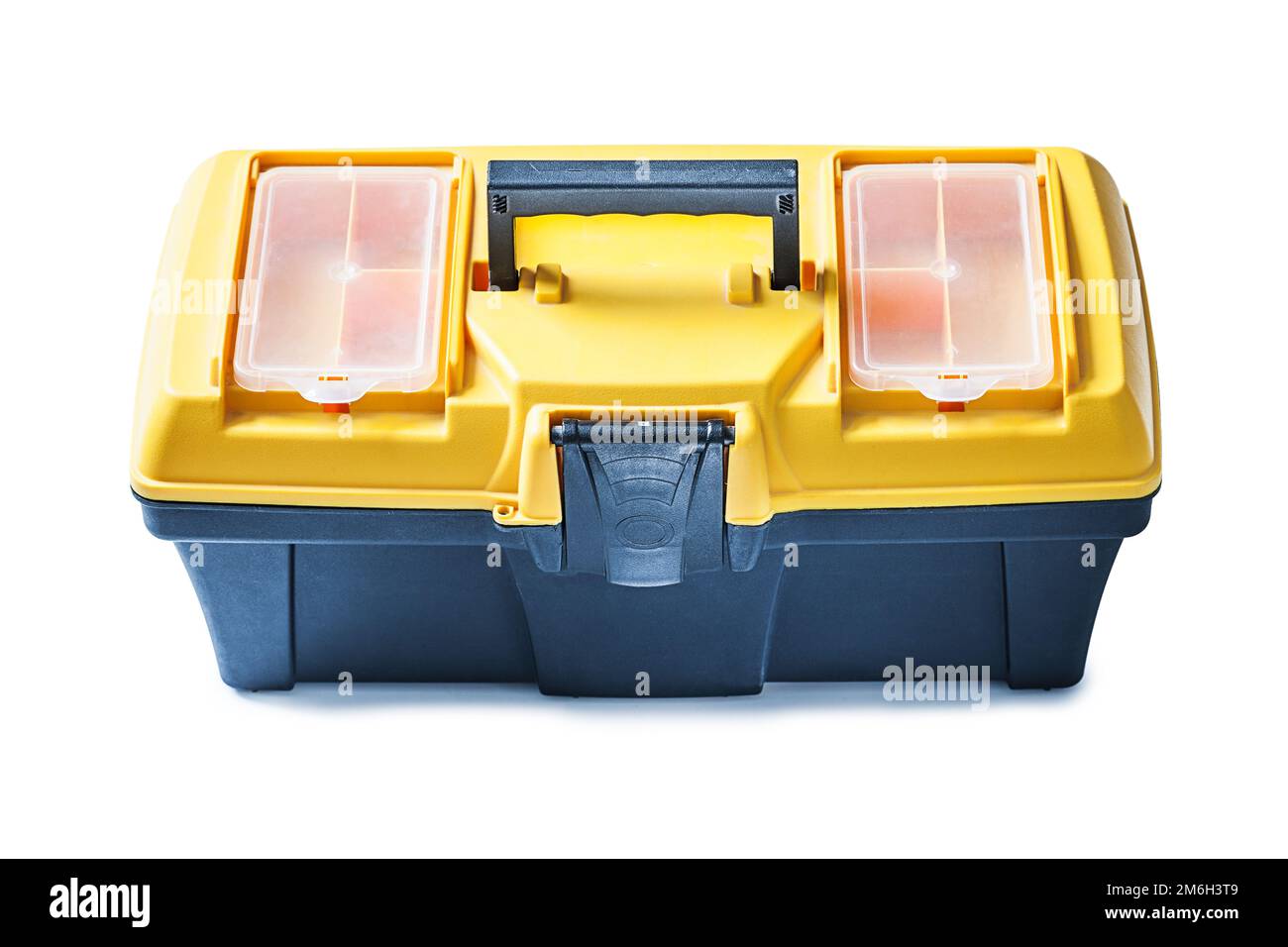 black and yellow tool box isolated on white Stock Photo - Alamy