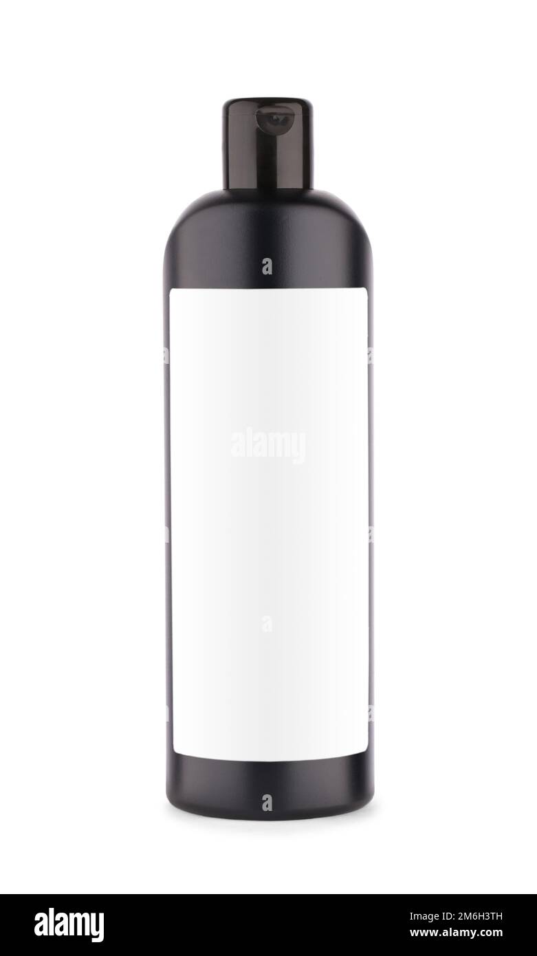 black bottle of shampoo Stock Photo - Alamy