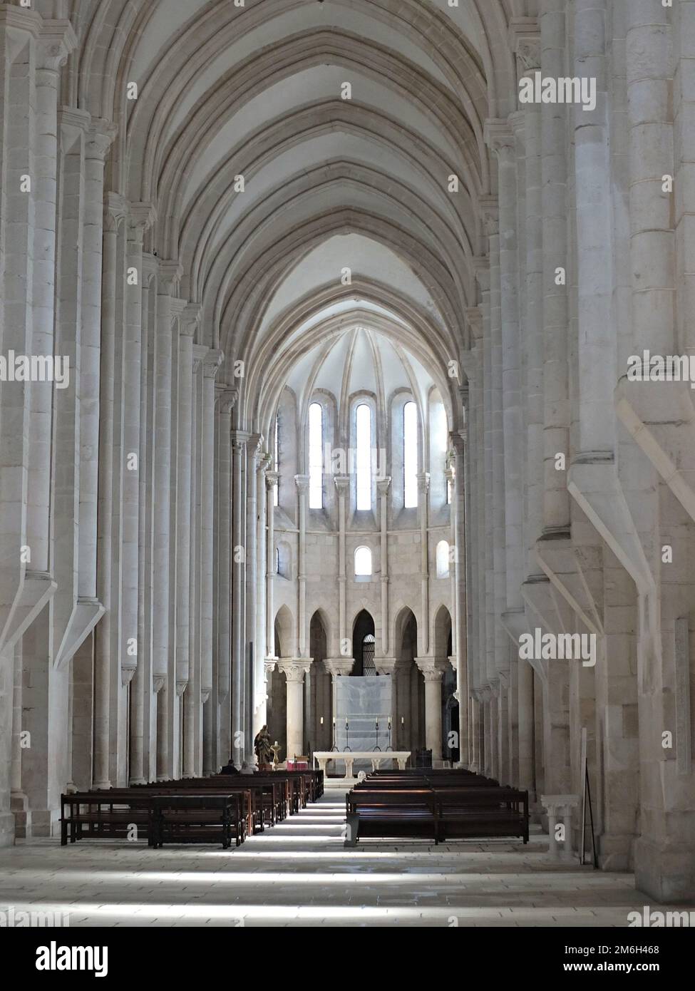 Interior view of the monastery church of Alcobaca, Centro - Portugal ...