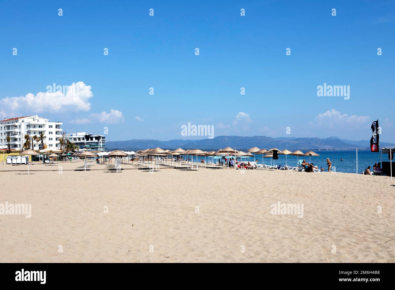 Sandy beach beach on the Aegean Sea, Sarimsakli Plaji, Ayvalik ...