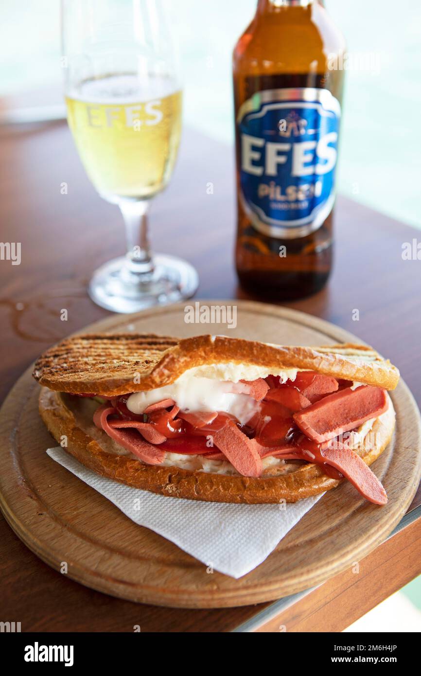 Ayvalik Toastu, traditional dish of the Ayvalik region, Balikesir ...