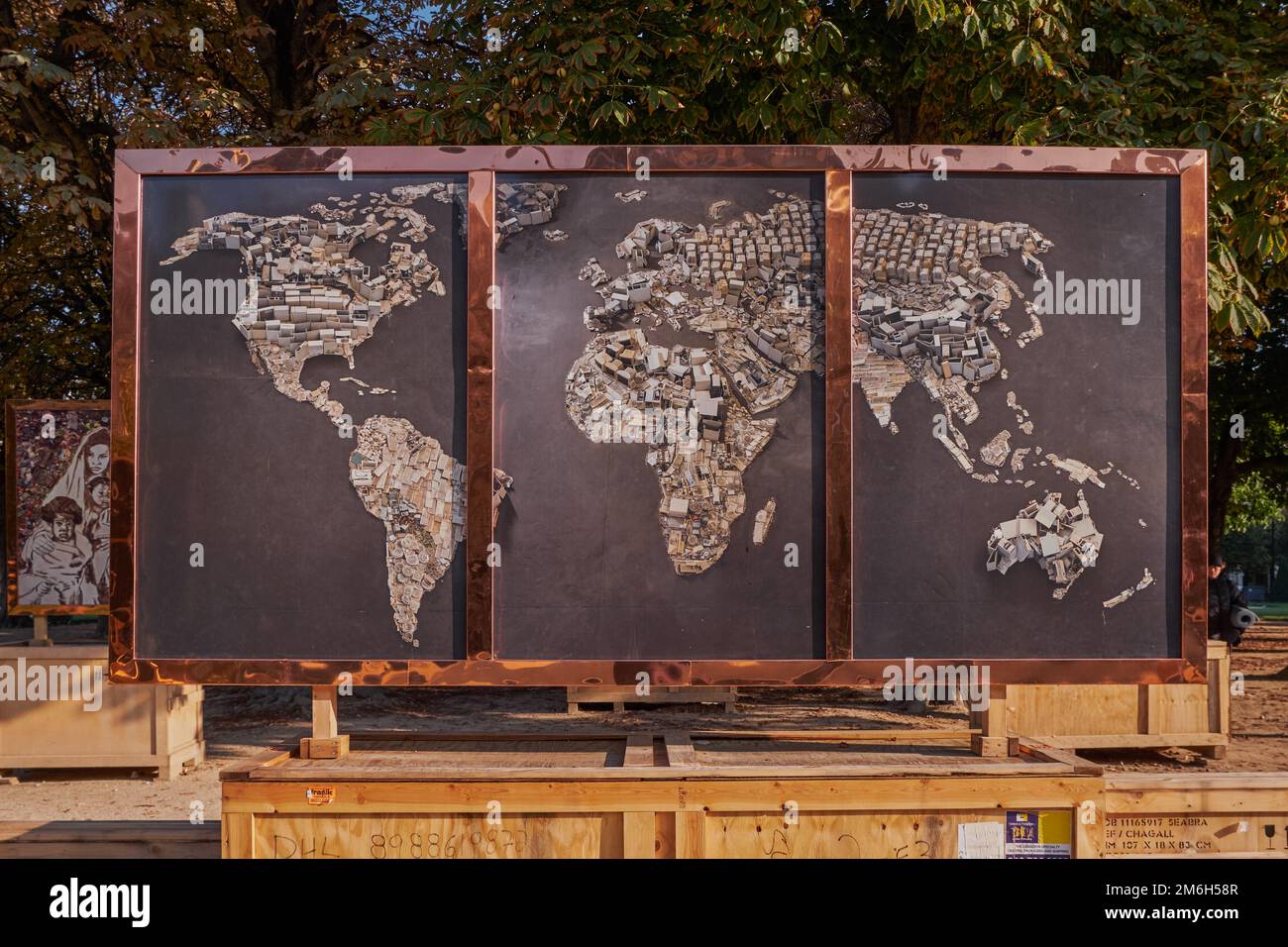 World Map - Piece of Art in Outdoor Exhibition in Place des Vosges in ...