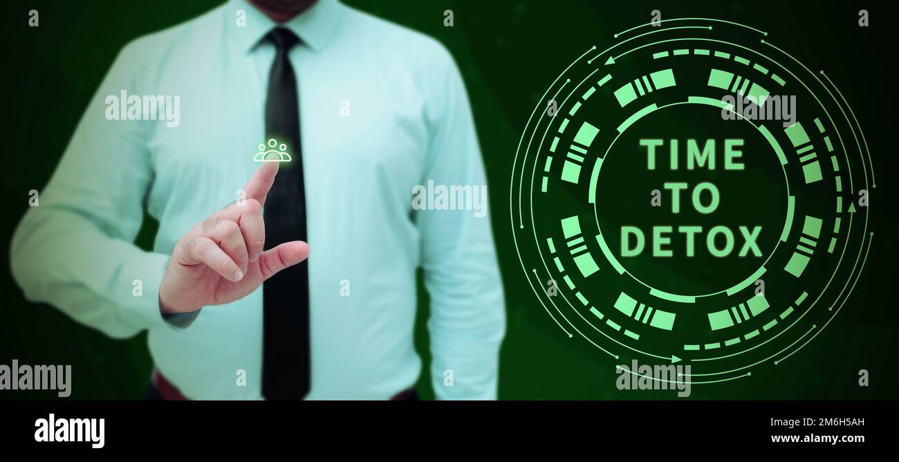Conceptual caption Time To Detox. Concept meaning Moment for Diet ...