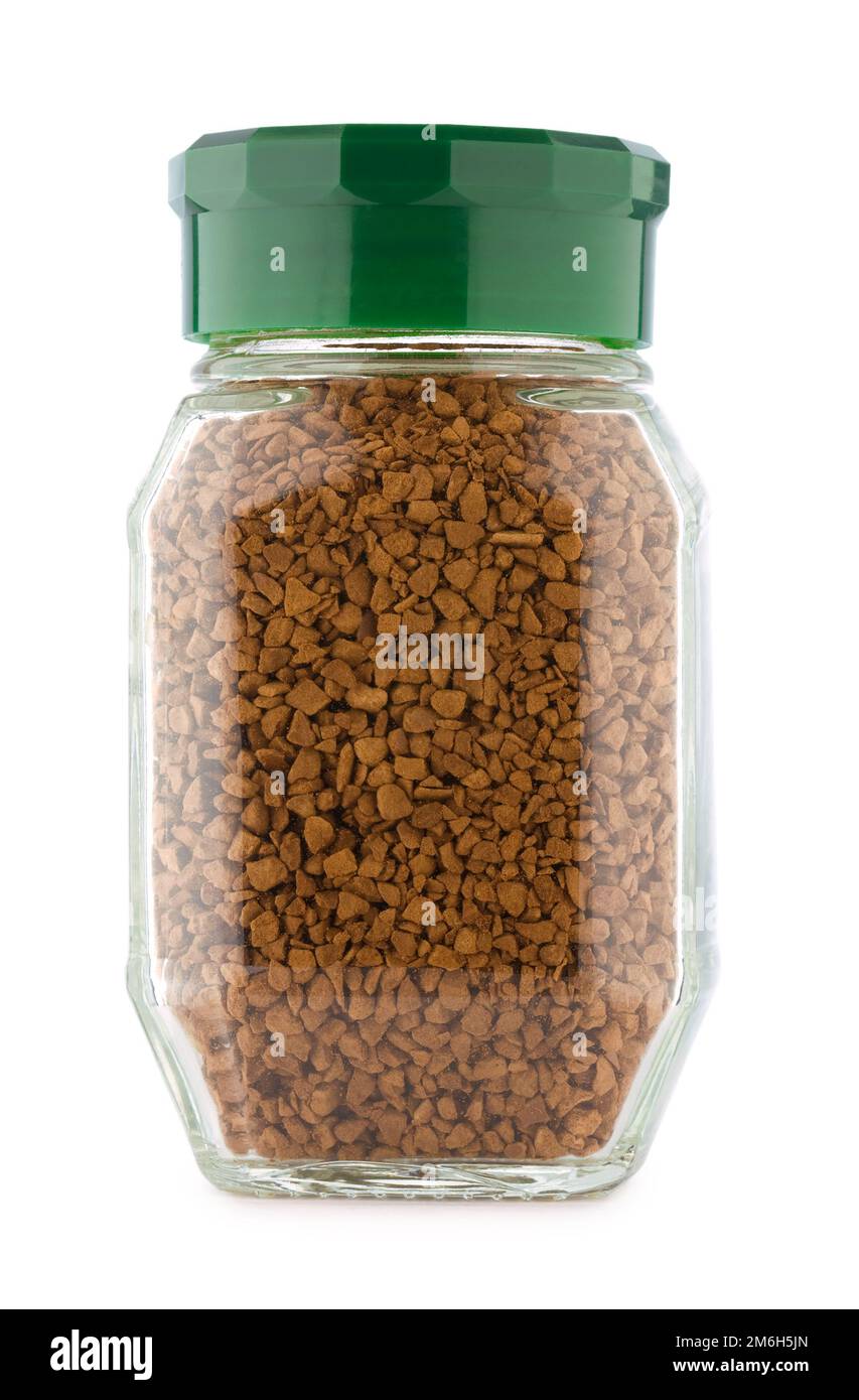 Jar of instant coffee isolated Stock Photo - Alamy