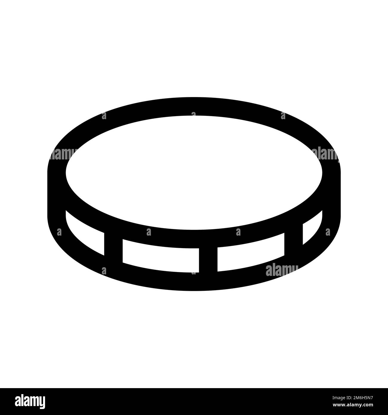 Coin icon line isolated on white background. Black flat thin icon on ...