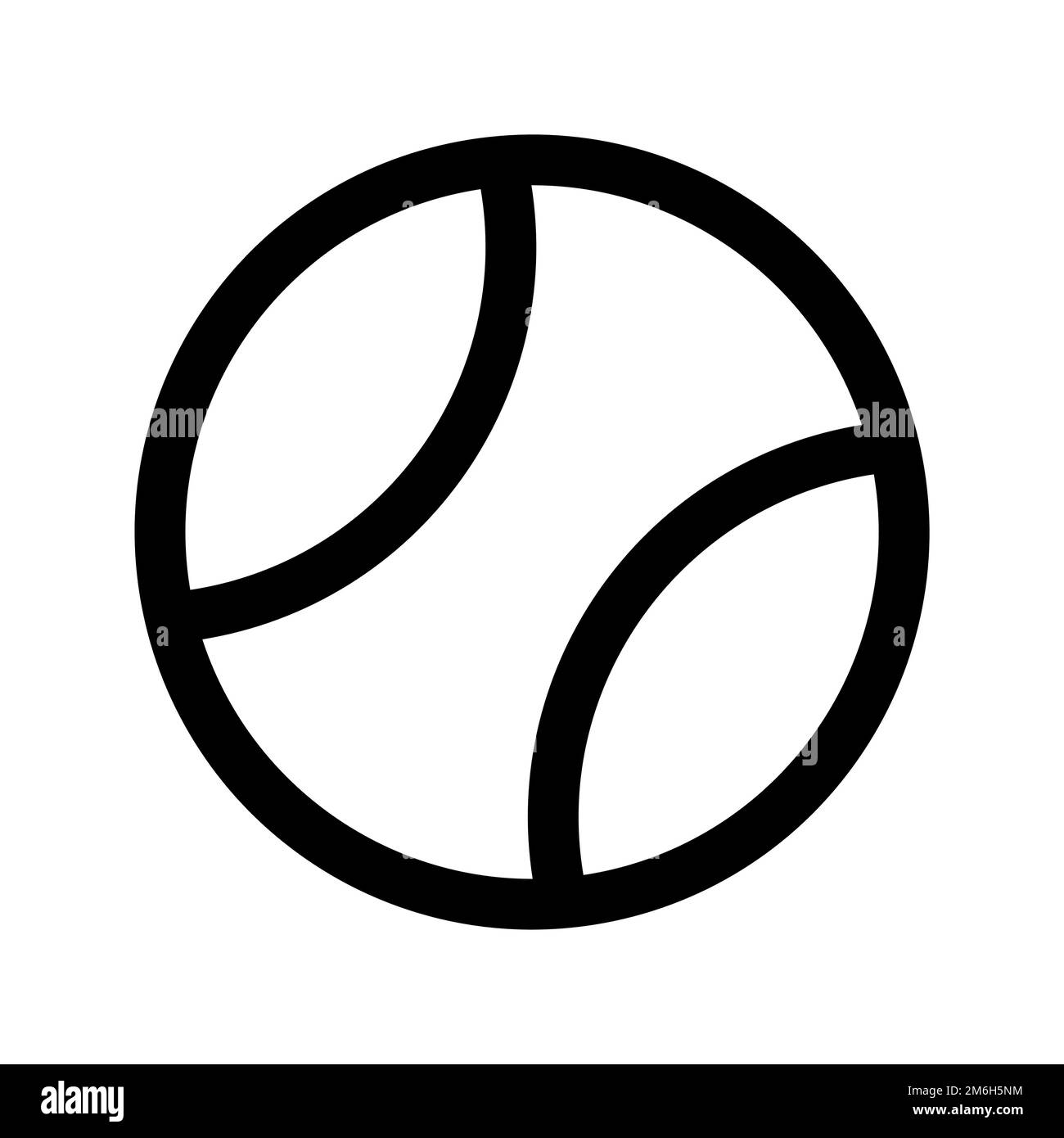 Tennis ball icon line isolated on white background. Black flat thin ...