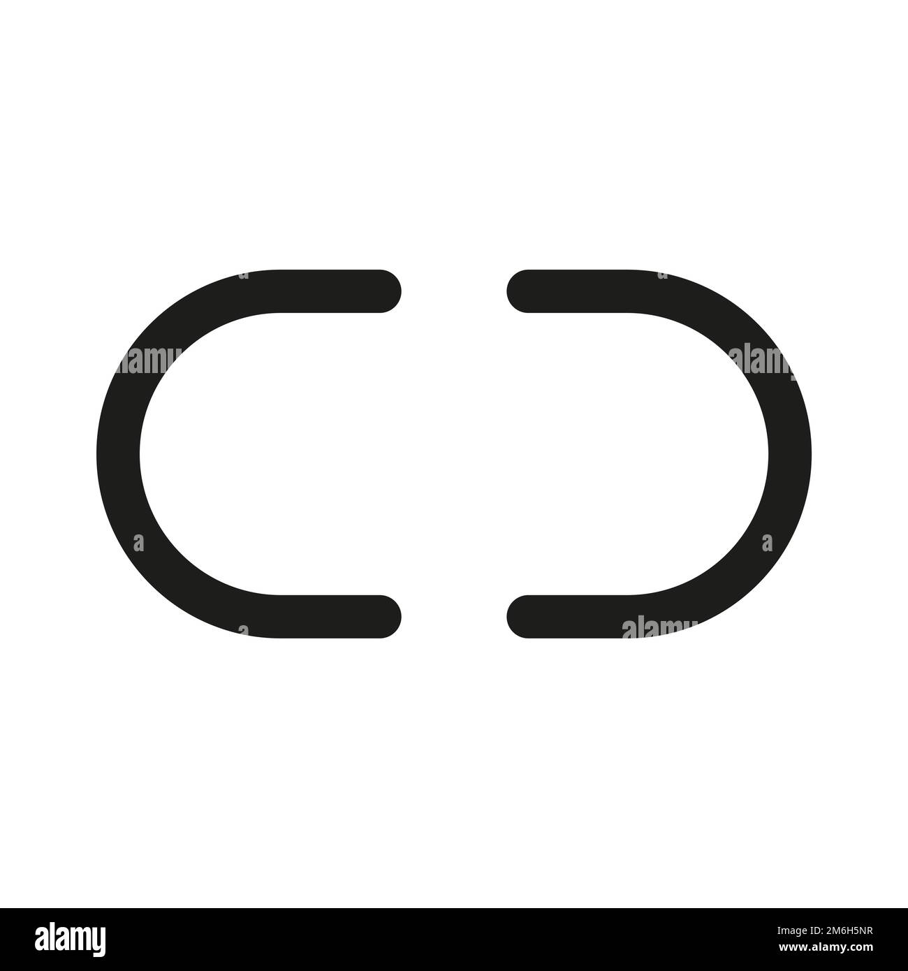 Unlink icon line isolated on white background. Black flat thin icon on ...