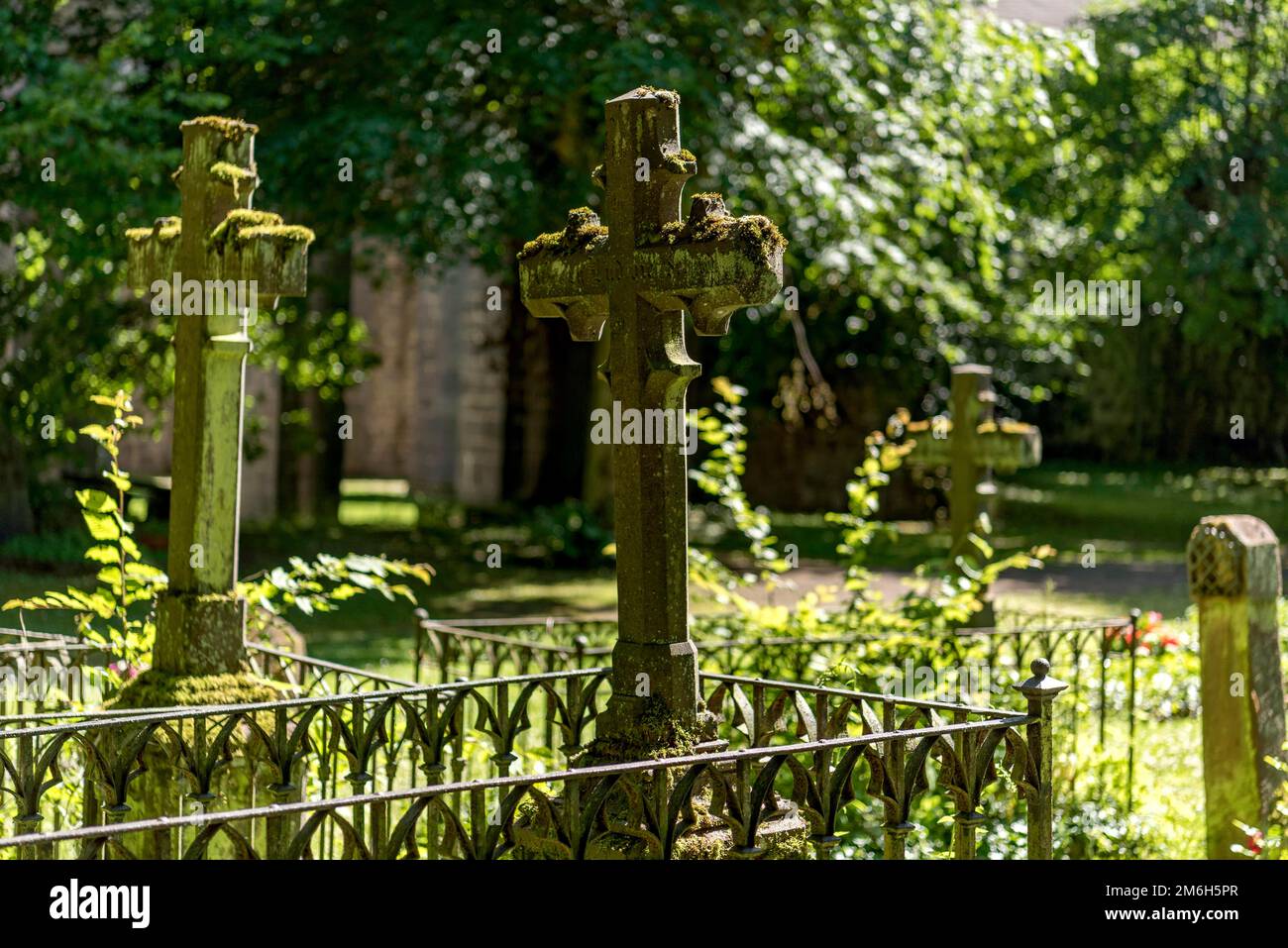 Grave crosses in the cemetery, monk's cemetery, Cistercian Abbey ...