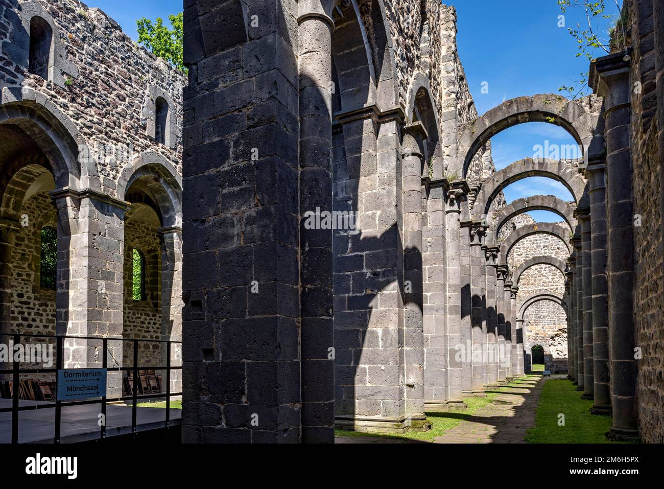 Ruin of Arnsburg Abbey Church, side aisle of the basilica, medieval ...