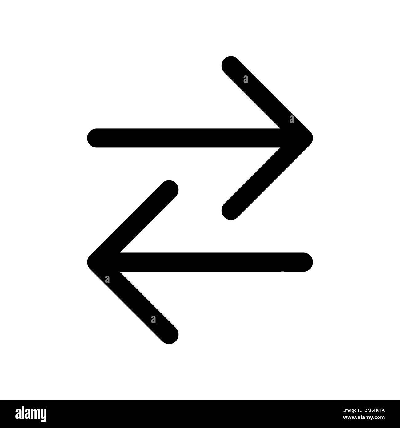 Swap horizontal arrow icon line isolated on white background. Black flat thin icon on modern ...