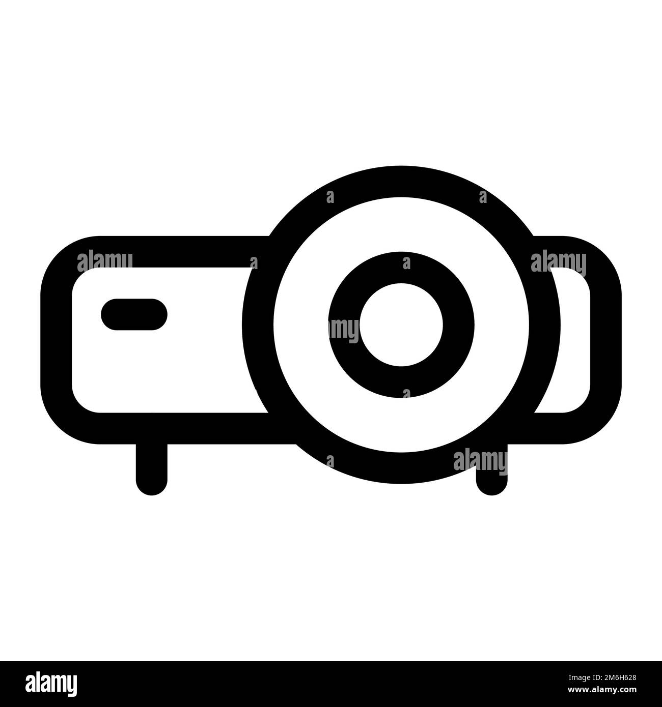 Projector icon line isolated on white background. Black flat thin icon ...