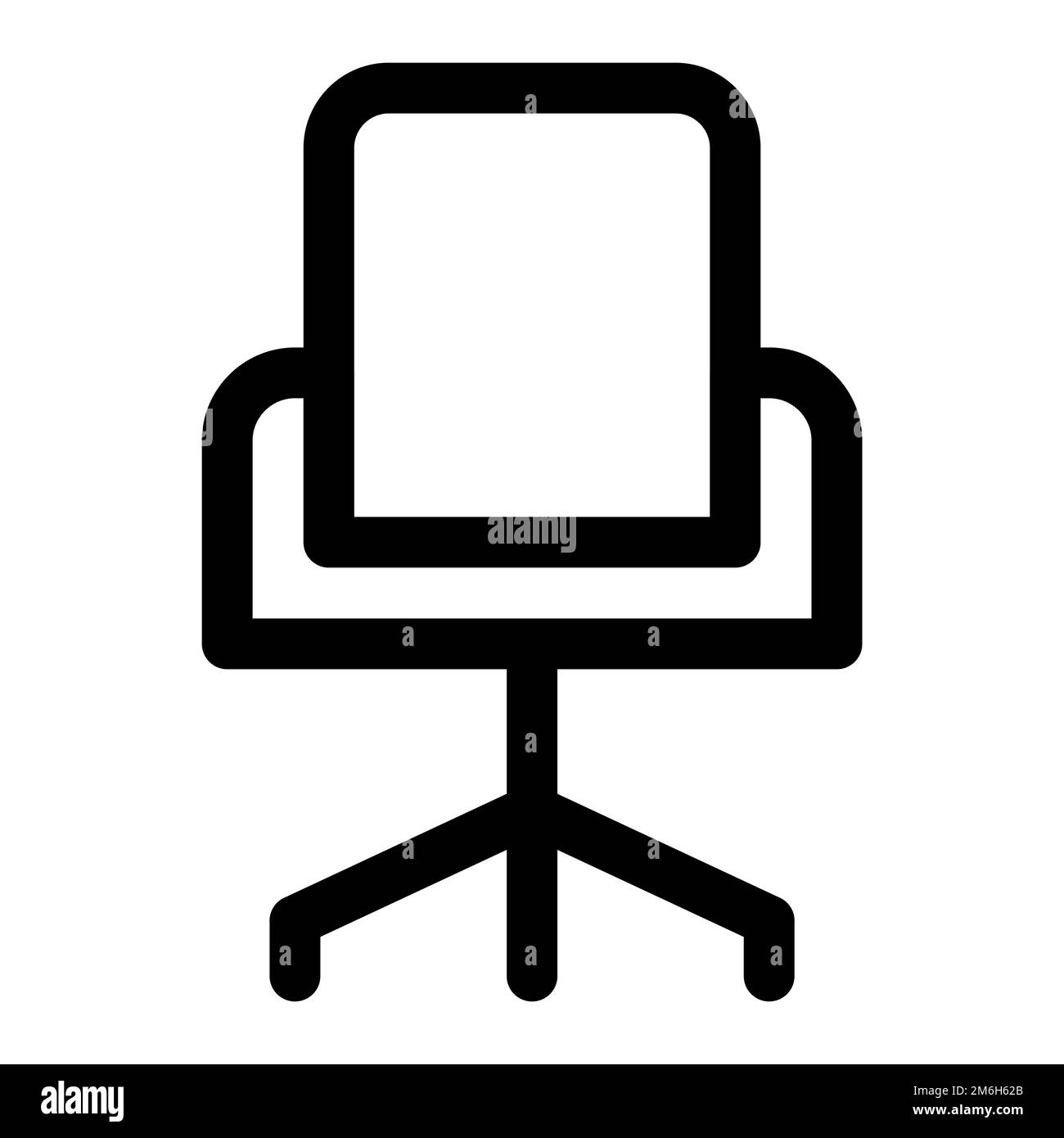 Chair icon line isolated on white background. Black flat thin icon on ...