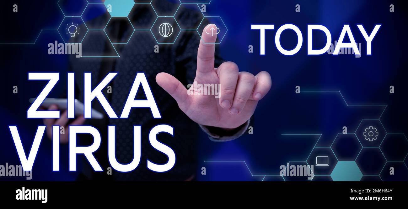 Text caption presenting Zika Virus. Internet Concept caused by a virus ...