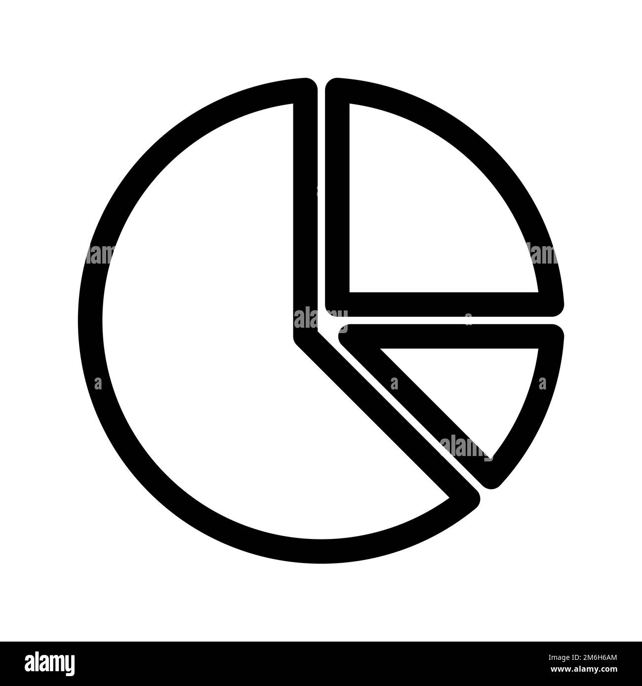 Pie chart icon line isolated on white background. Black flat thin icon ...