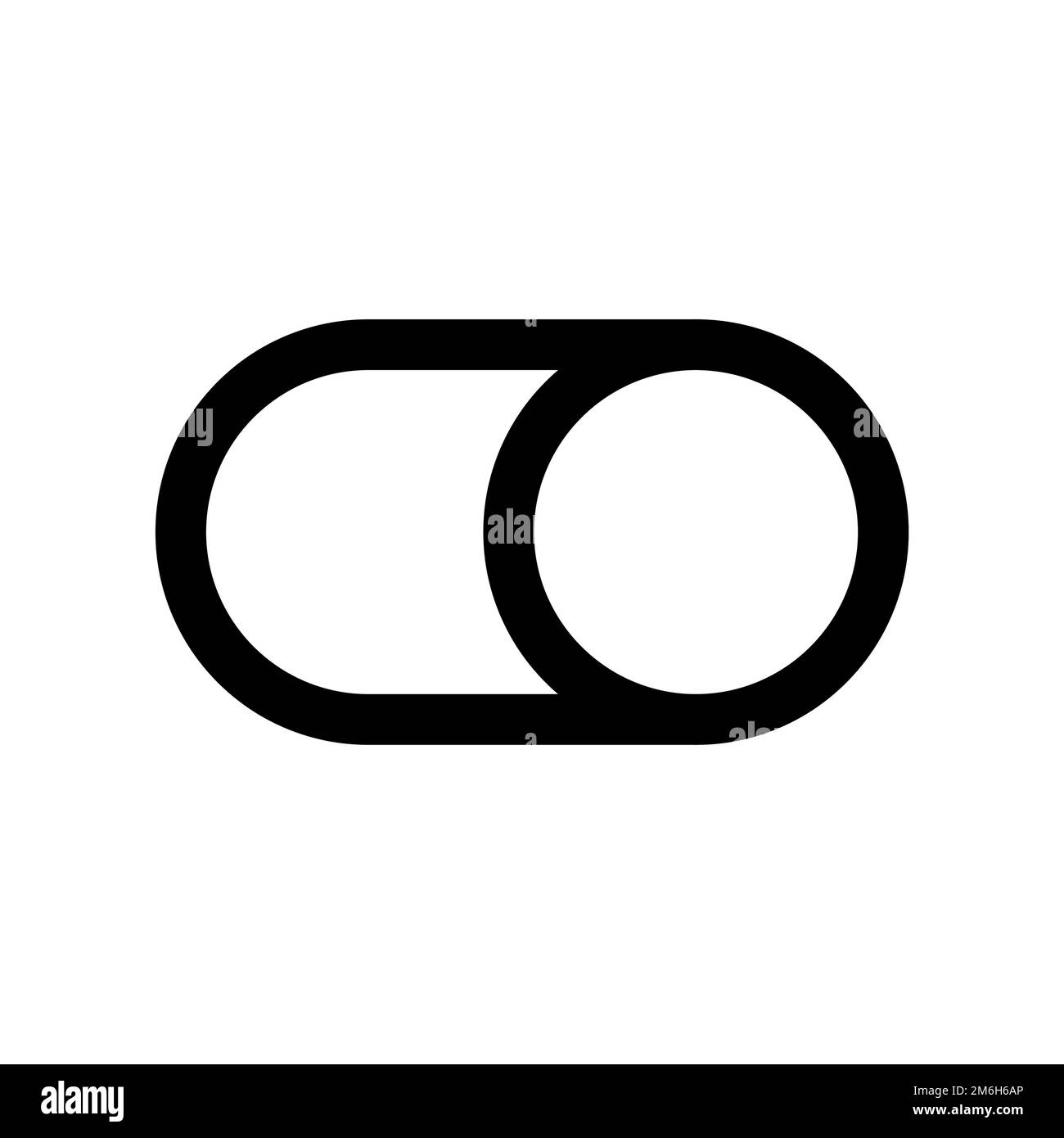 Toggle button icon line isolated on white background. Black flat thin ...