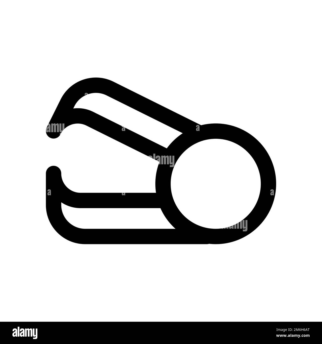 Staple remover icon line isolated on white background. Black flat thin ...