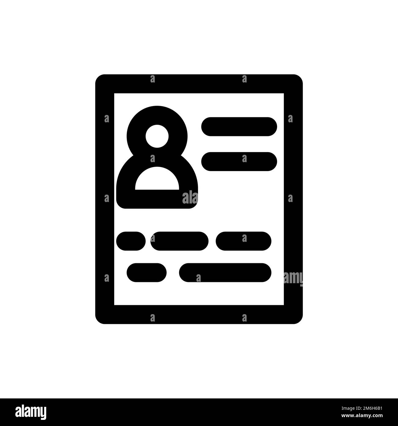 Resume icon line isolated on white background. Black flat thin icon on ...