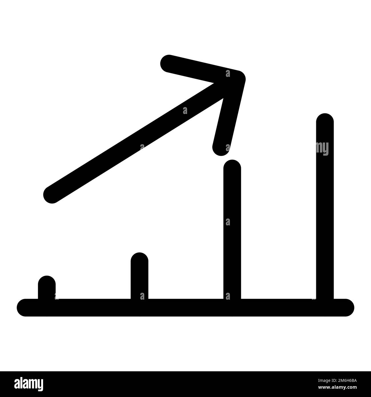 Finance growth icon line isolated on white background. Black flat thin ...