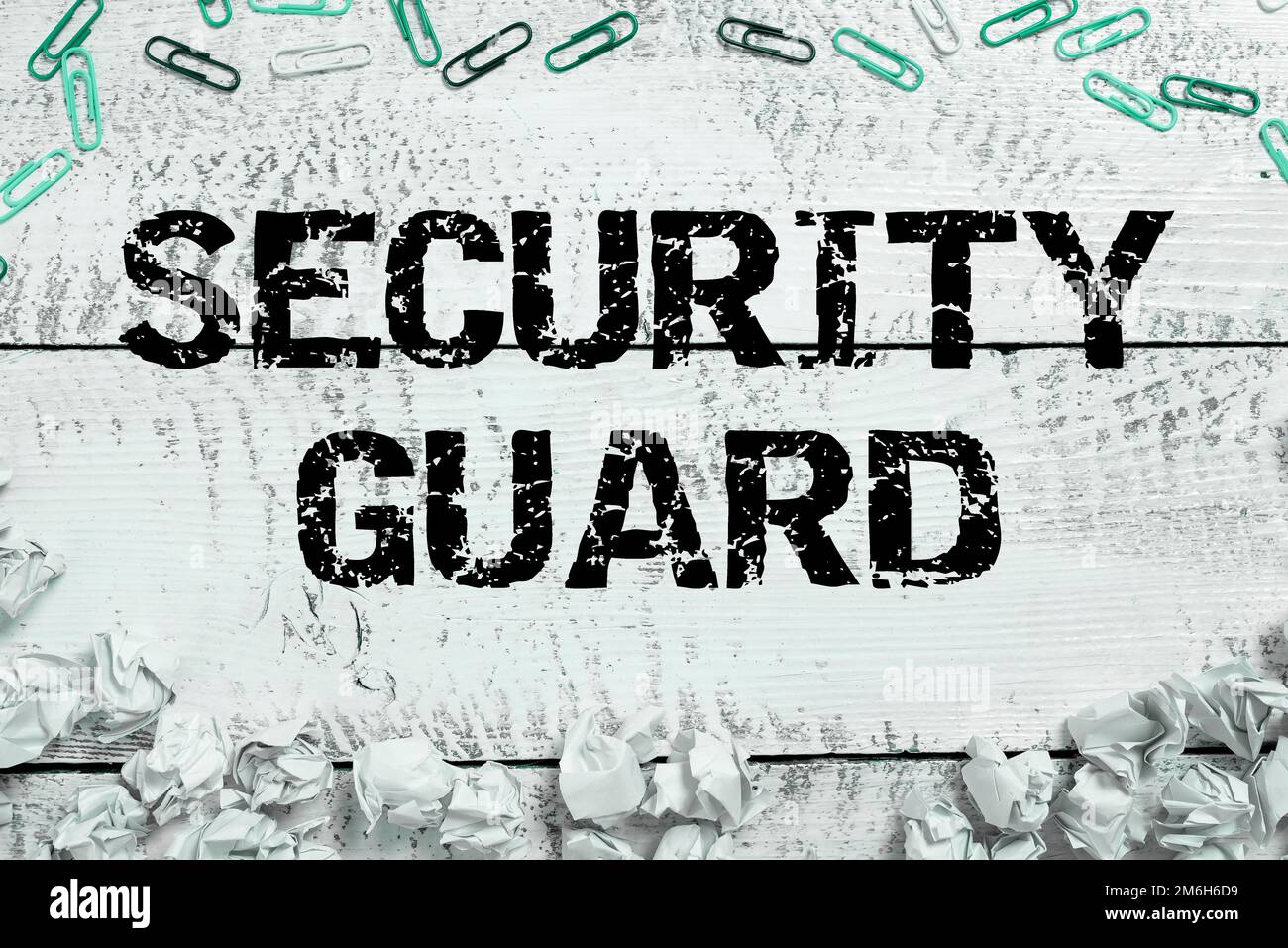 Handwriting text Security Guard. Concept meaning tools used to manage ...