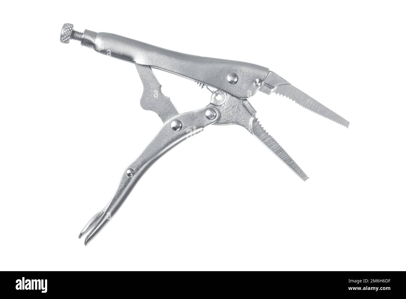 Metal lock jaw pliers isolated on white Stock Photo - Alamy