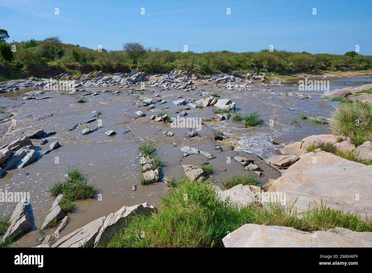 Riverscape, Talek River, Masai Mara National Reserve, Kenya Stock Photo ...
