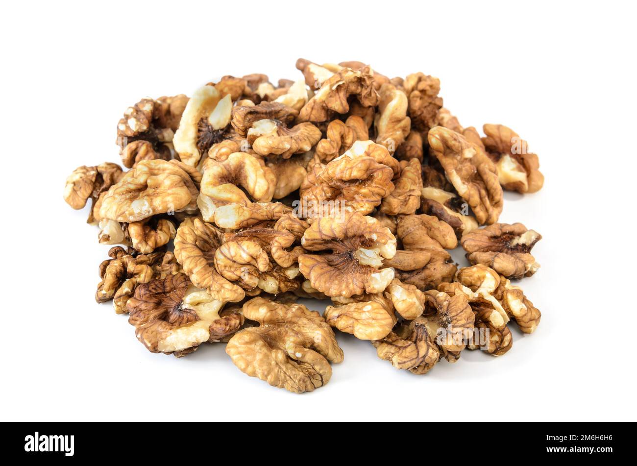 Kernel of walnuts on white background with soft shadow Stock Photo - Alamy