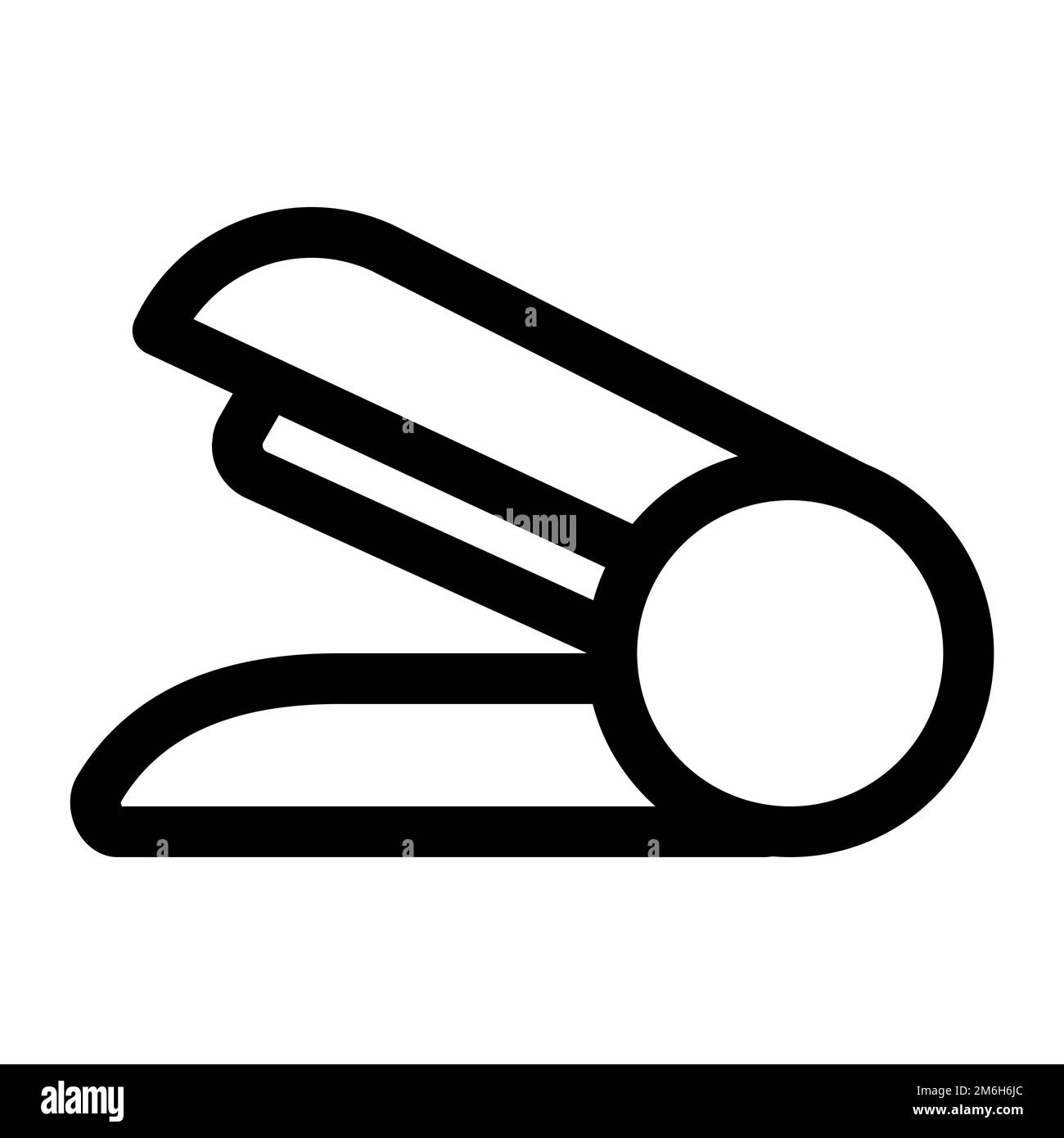 Stapler icon line isolated on white background. Black flat thin icon on modern outline style ...