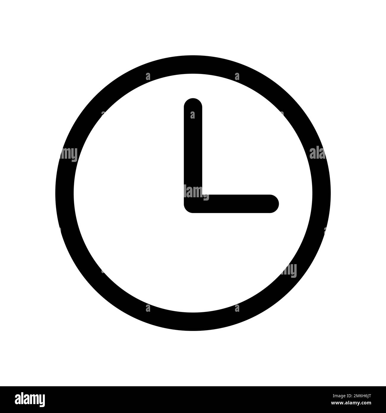 Time icon line isolated on white background. Black flat thin icon on ...