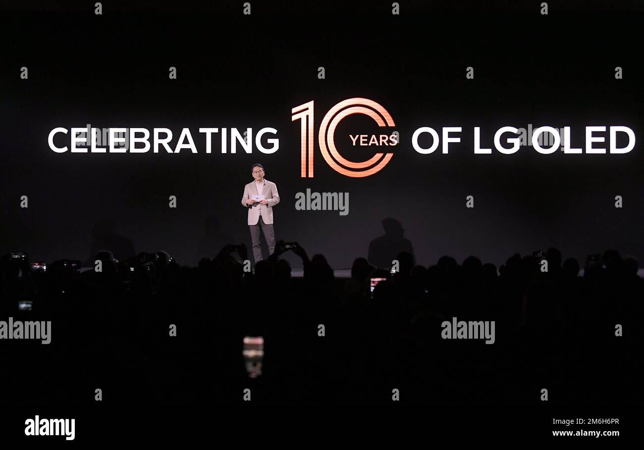 LG Electronics CEO William (Joo Wan) Cho speaks during the CES 2023 ...