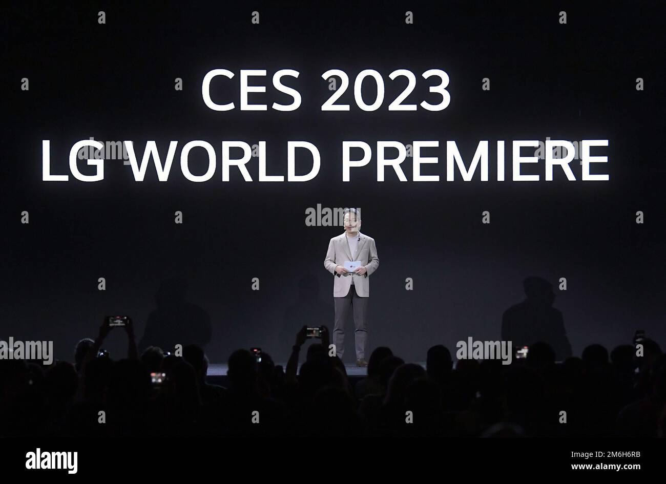 LG Electronics CEO William (Joo Wan) Cho speaks during the CES 2023 ...