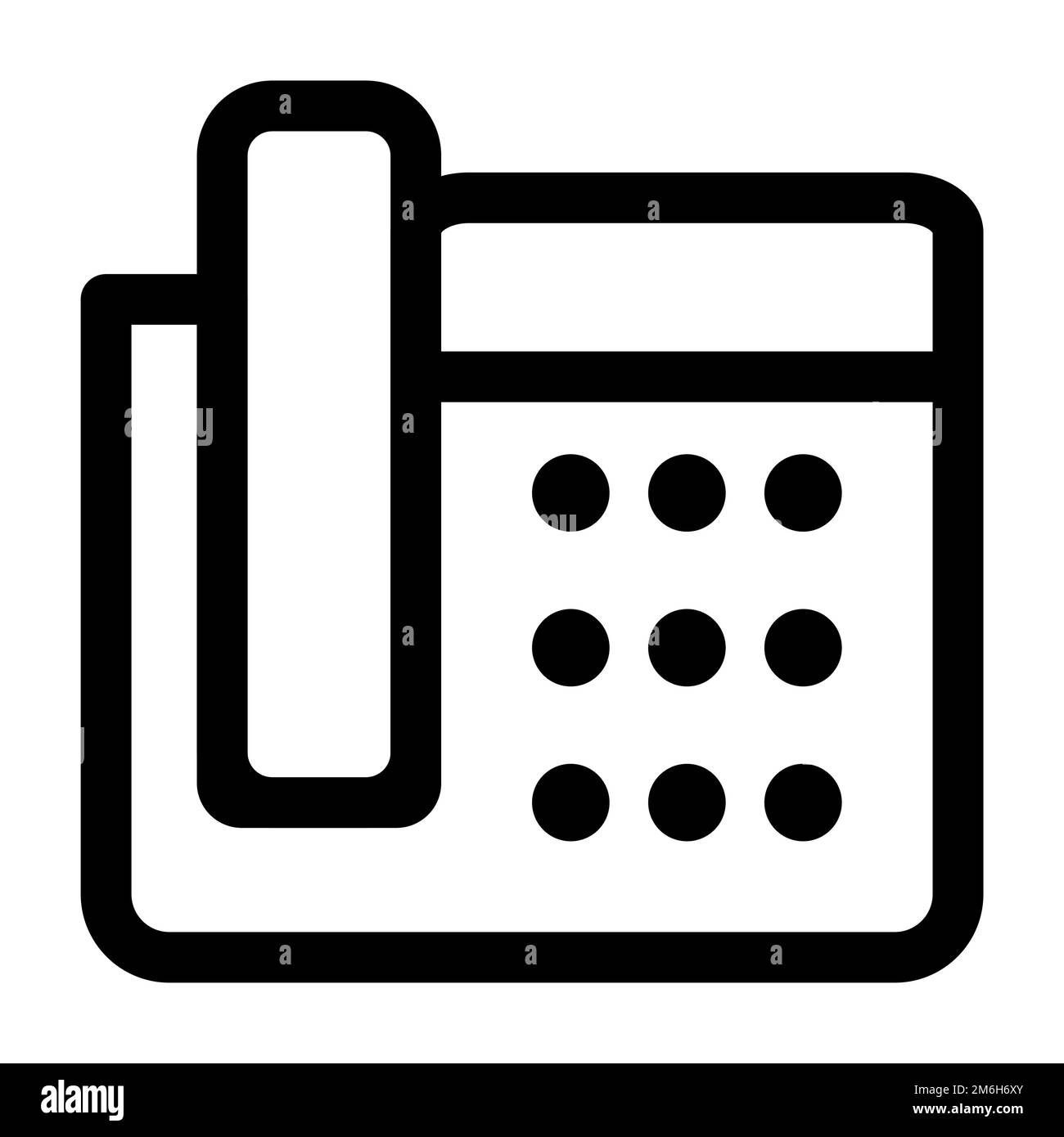 Fax icon line isolated on white background. Black flat thin icon on modern outline style. Linear ...