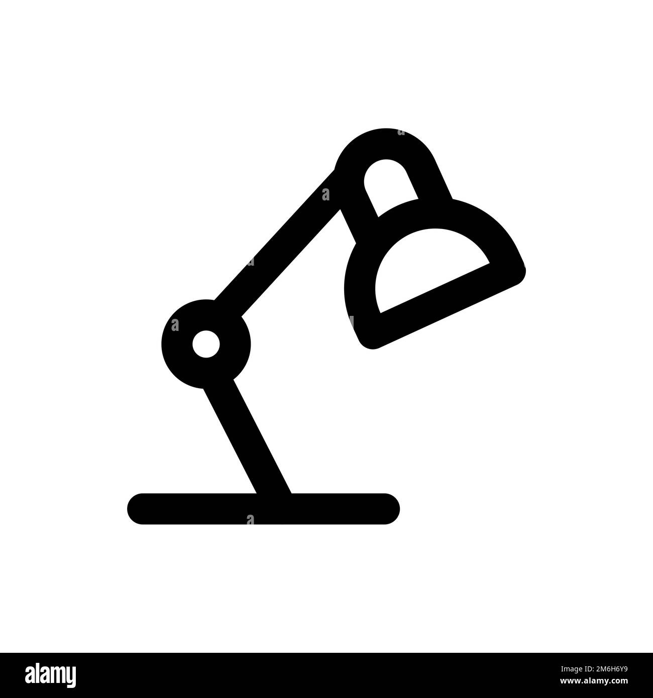 Table lamp icon line isolated on white background. Black flat thin icon ...