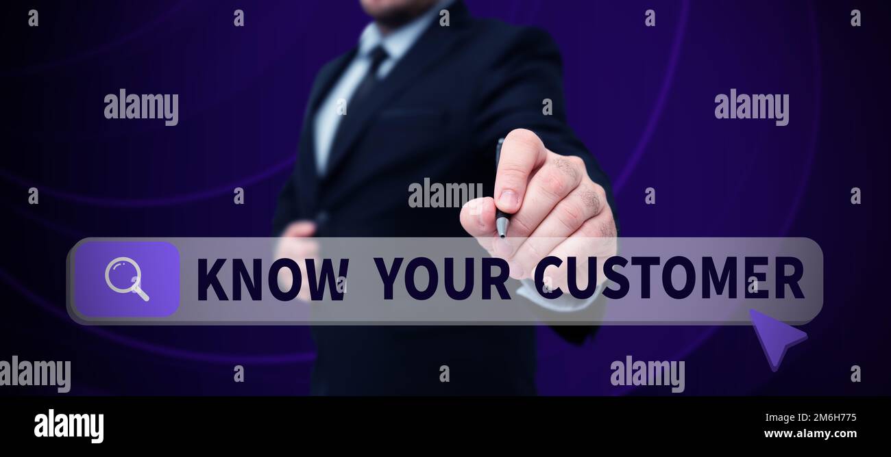 Sign displaying Know Your Customer. Business idea Marketing creating a ...