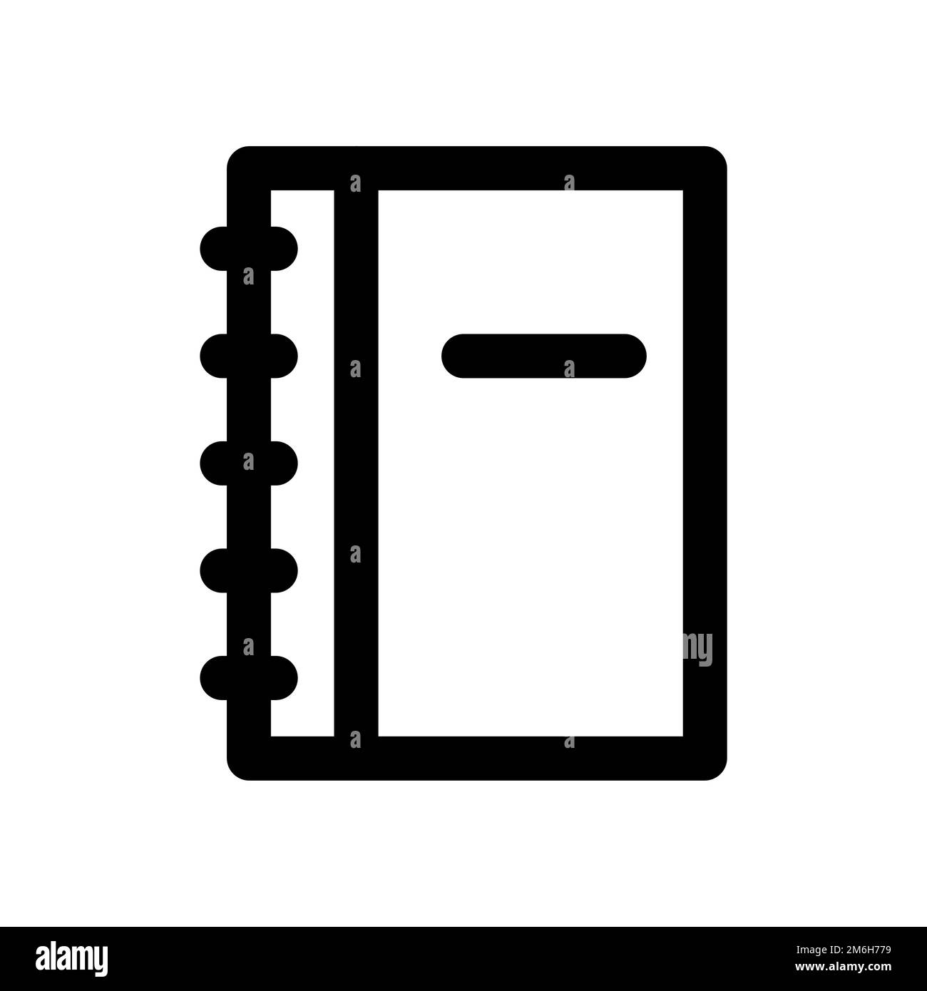 Diary icon line isolated on white background. Black flat thin icon on ...