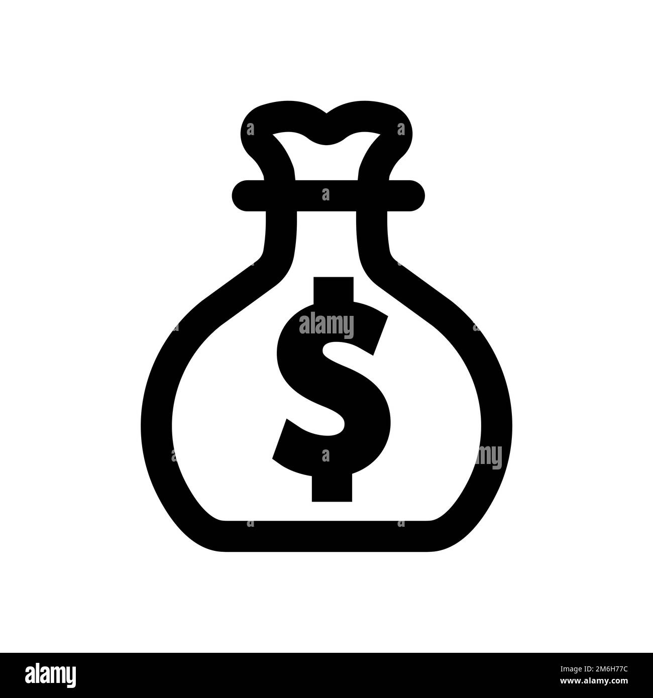 Rich money icon line isolated on white background. Black flat thin icon ...
