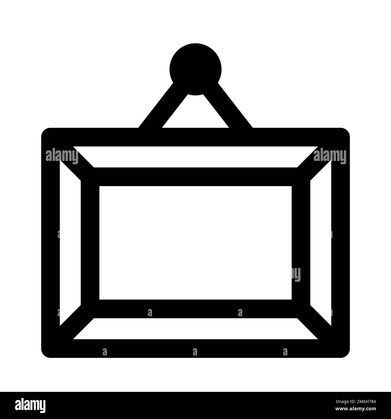 Picture frame icon line isolated on white background. Black flat thin ...