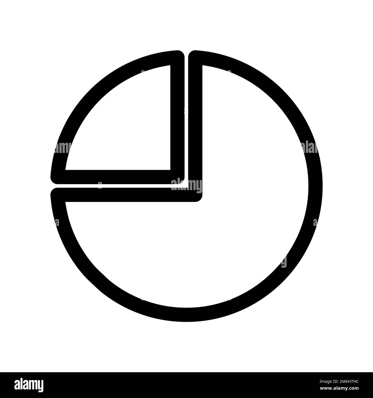 Pie chart icon line isolated on white background. Black flat thin icon ...