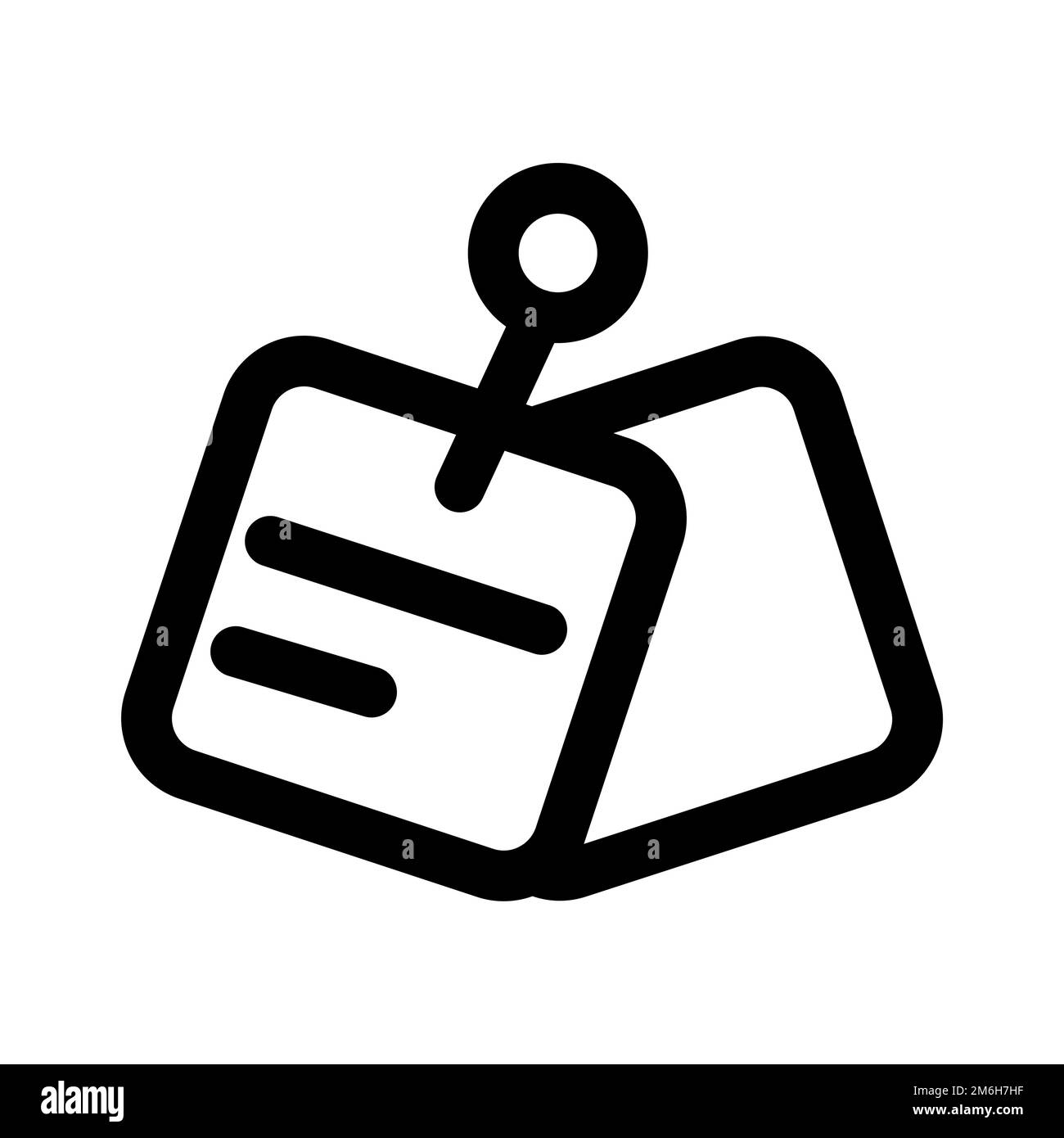 Office notes icon line isolated on white background. Black flat thin ...