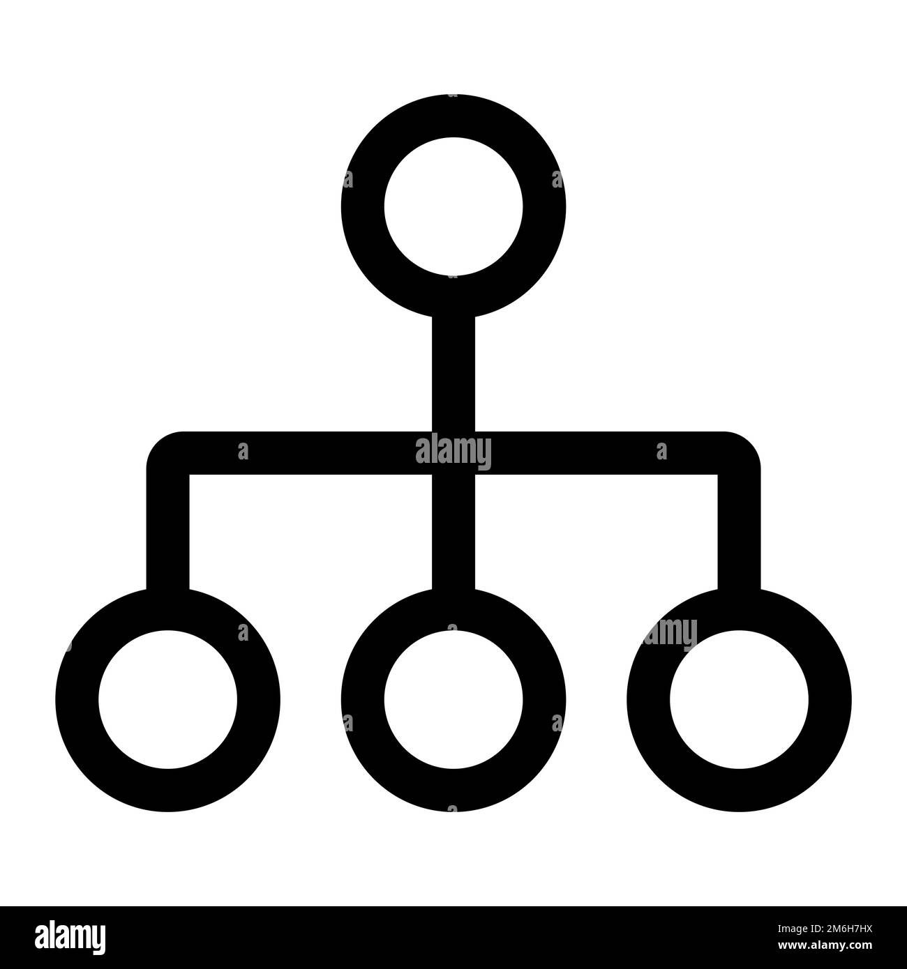 Organization diagram icon line isolated on white background. Black flat ...