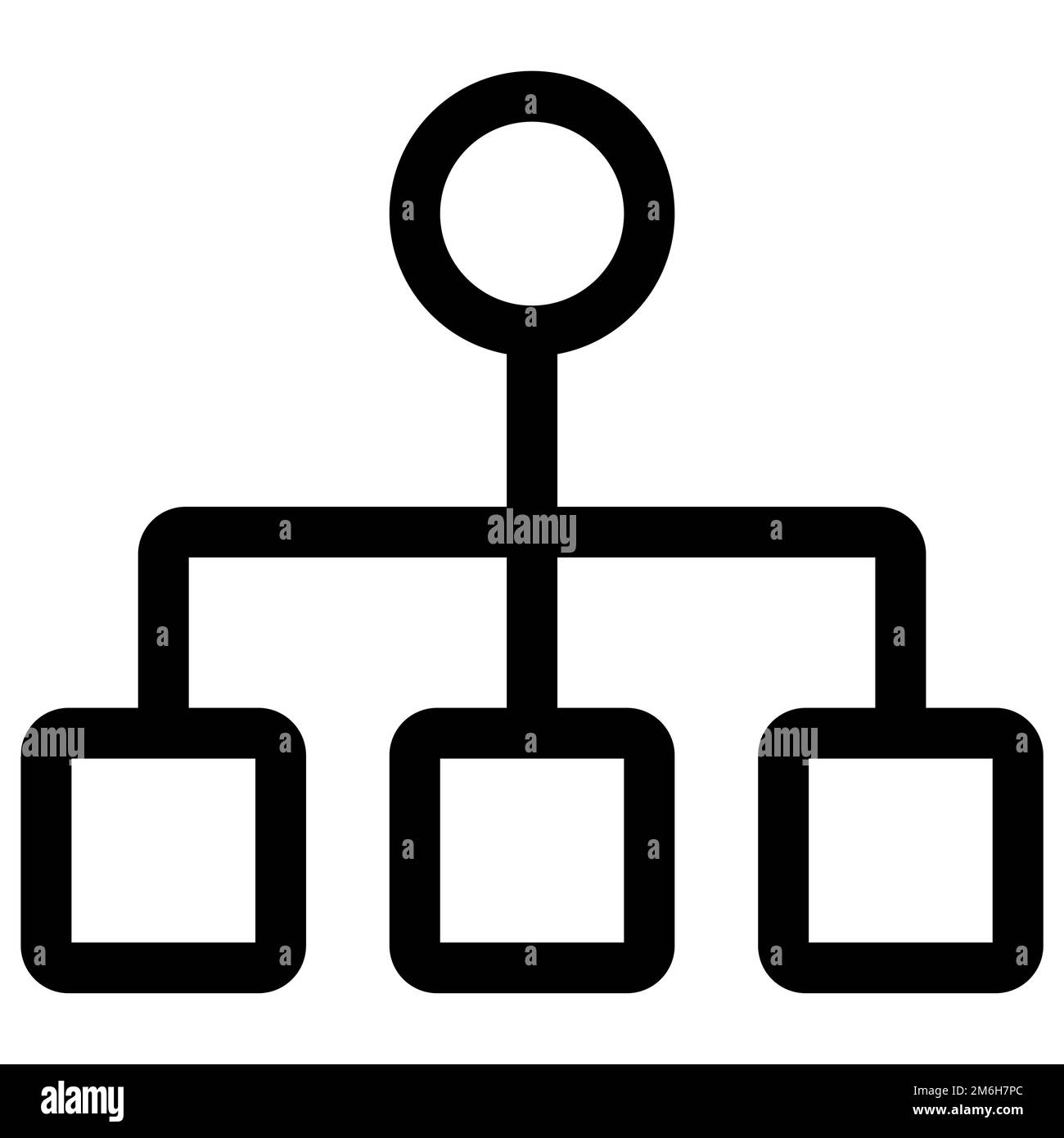 Organization diagram icon line isolated on white background. Black flat thin icon on modern ...