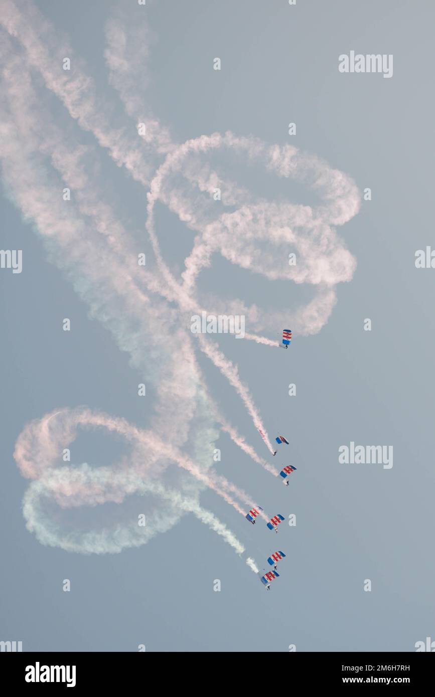 RAF Falcons Parachute Display Team in action over, Armed Forces Day ...