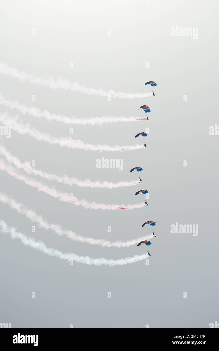 RAF Falcons Parachute Display Team in action over, Armed Forces Day ...