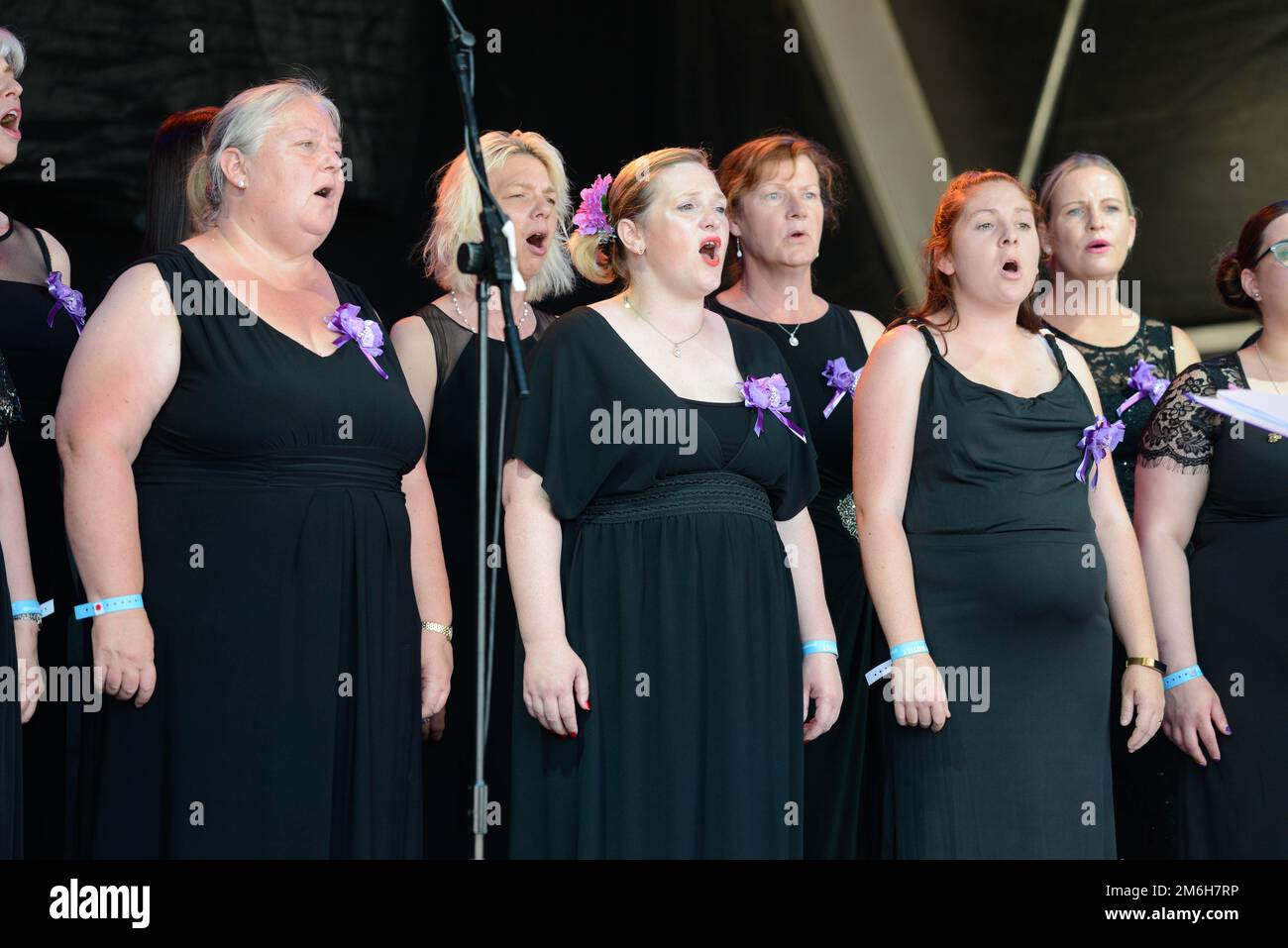 Military Wives Choir performs on stage at Armed Forces Day 2019 ...