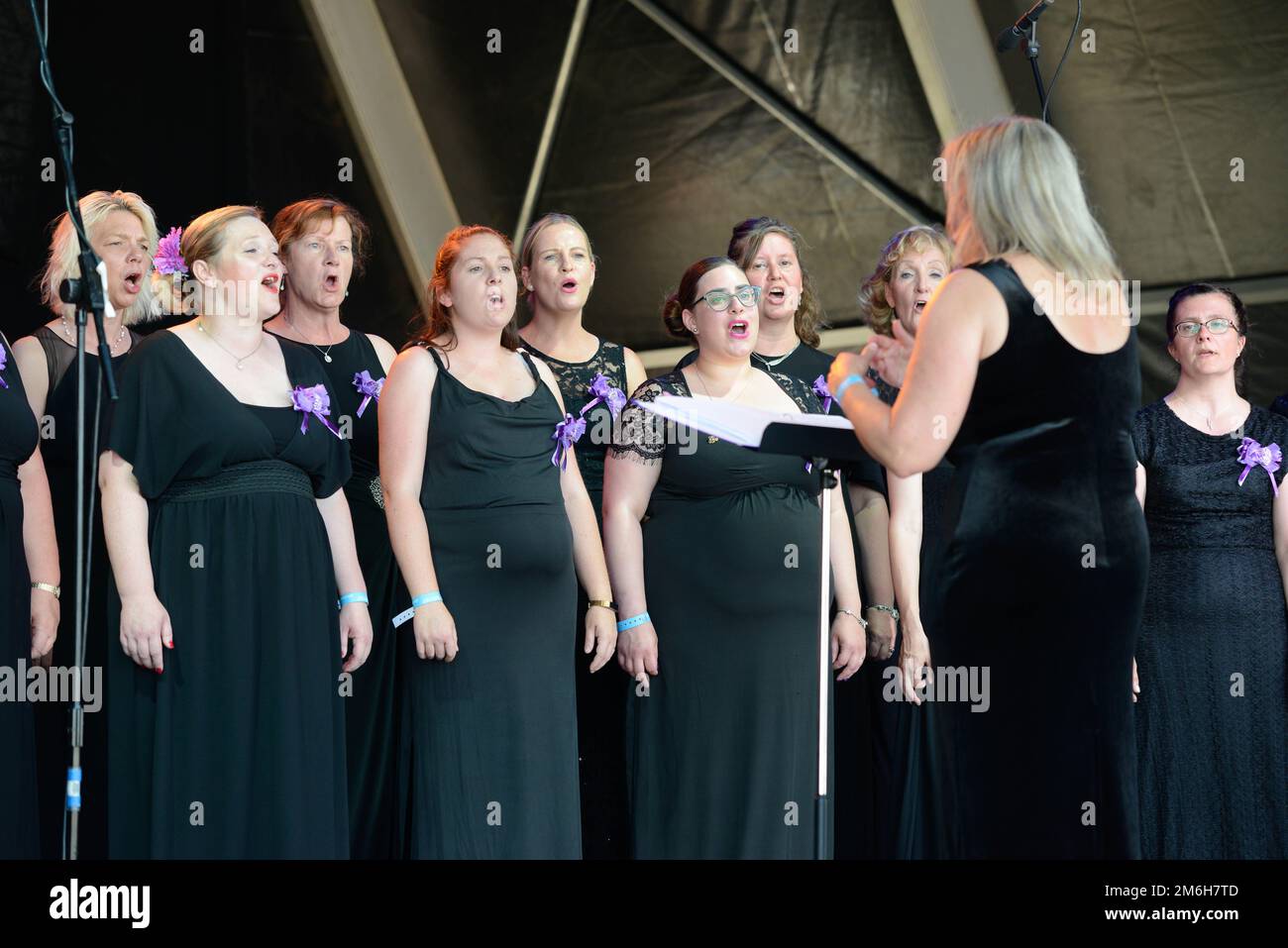 Military Wives Choir performs on stage at Armed Forces Day 2019 ...