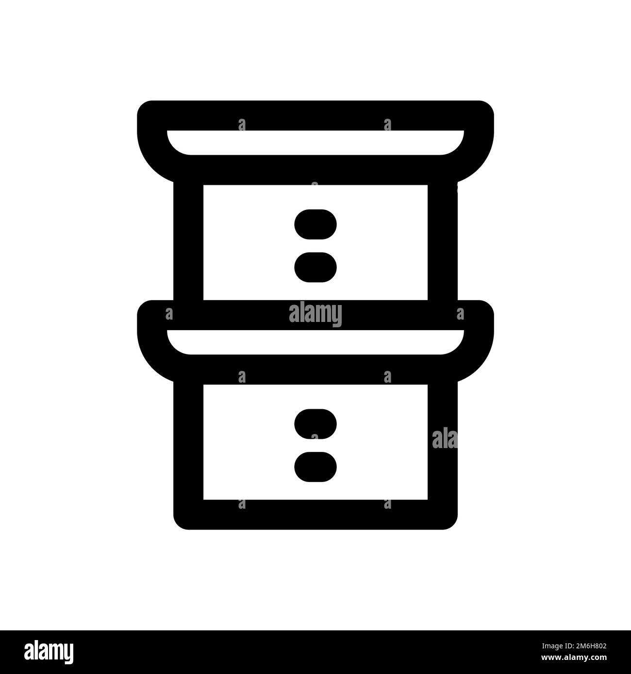 Office box icon line isolated on white background. Black flat thin icon ...