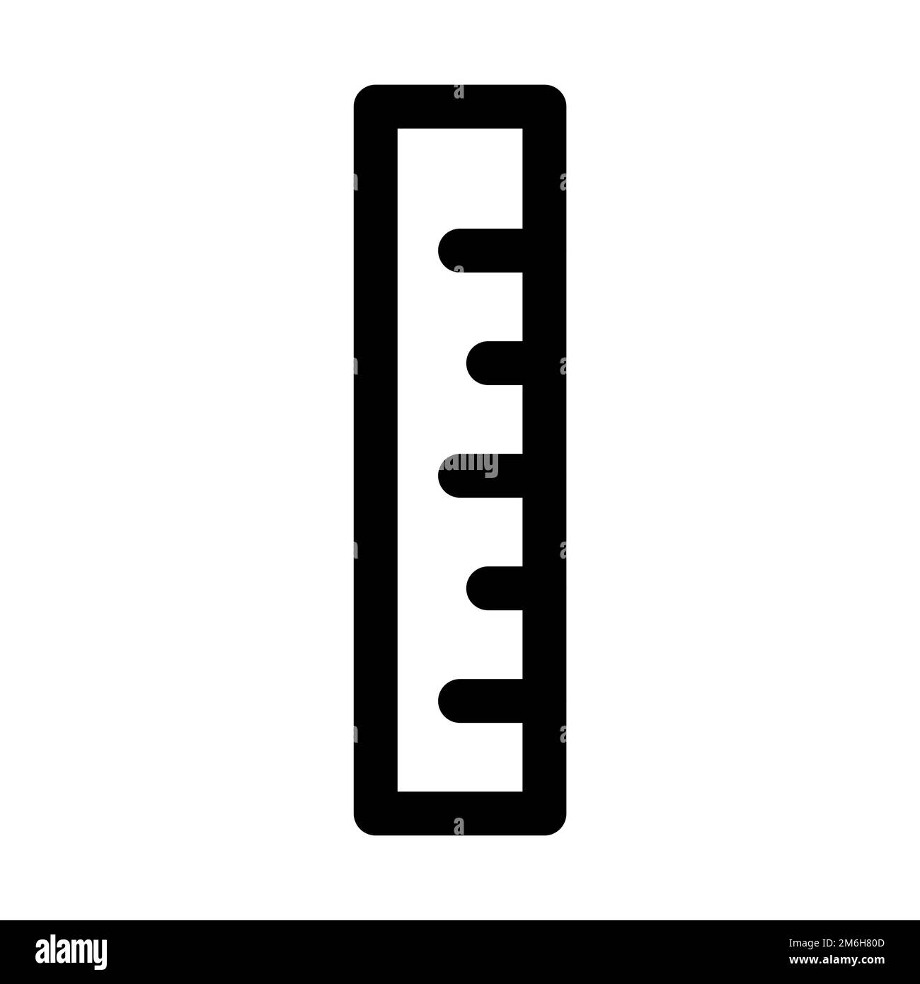 Ruler icon line isolated on white background. Black flat thin icon on ...